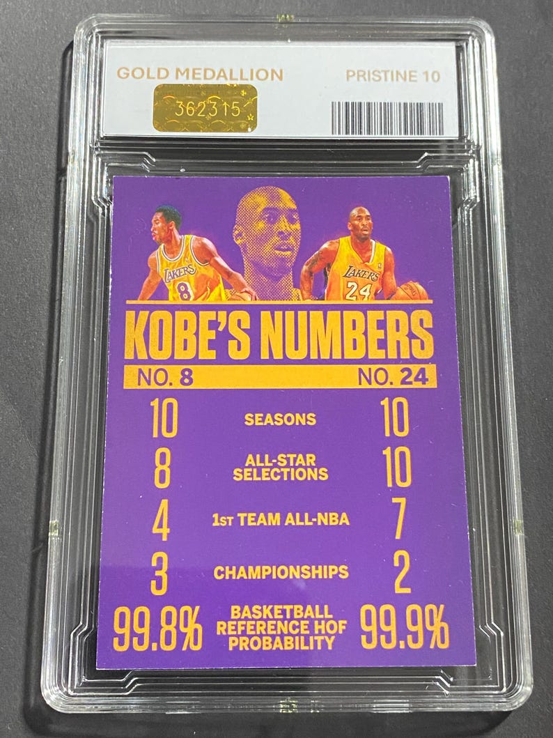 KOBE BRYANT Hall of Fame Kobe’s Numbers Los Angeles Lakers - Etsy