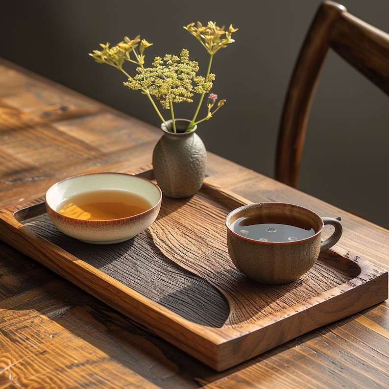 Sleek Handcrafted Tea Serving Trays for Contemporary Spaces - Etsy