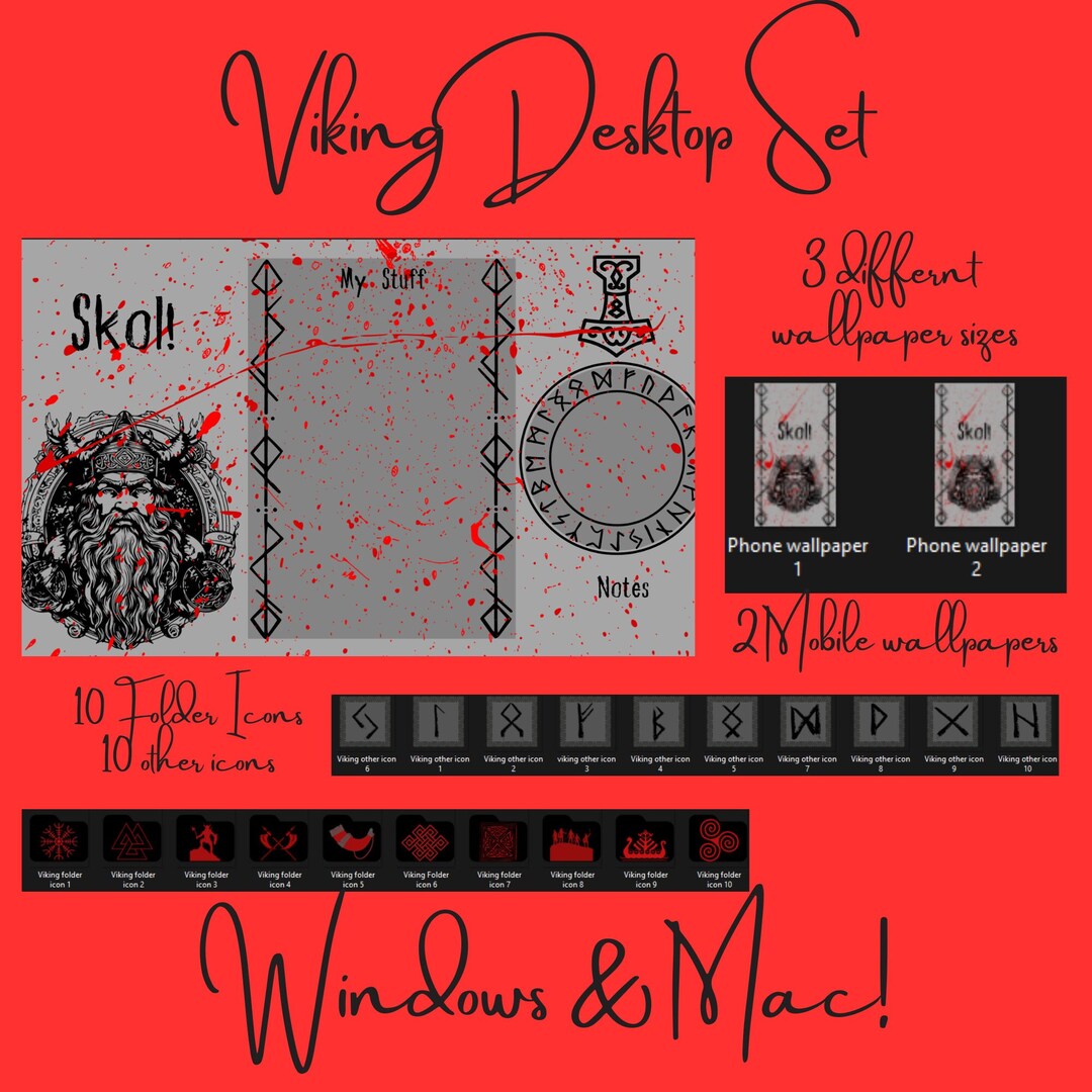 Viking Desktop Set With Icons Windows and Mac - Etsy