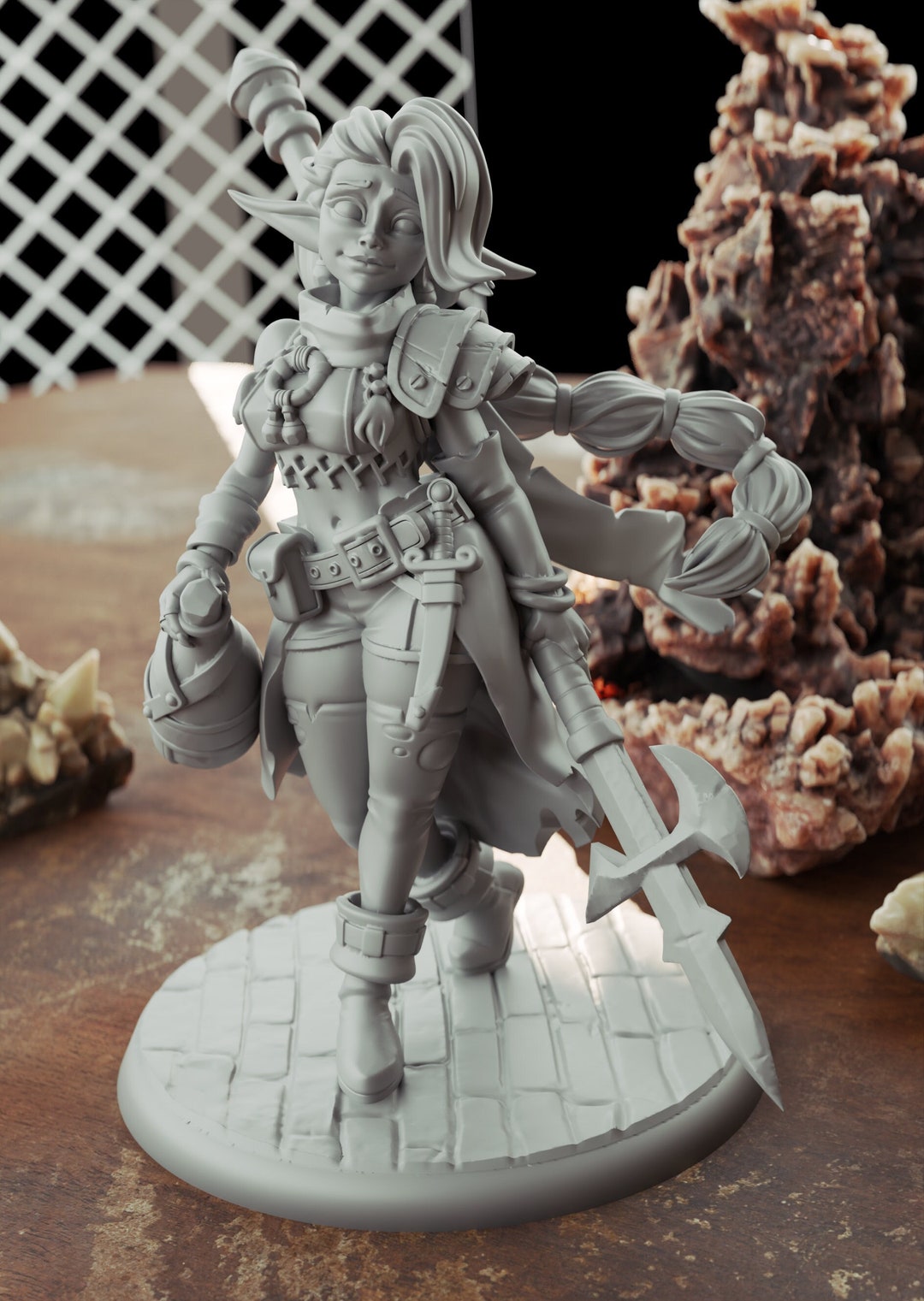 Halberd Welder Jillie Goblin Miniature - 32mm Scale Resin Model Kit - Etsy