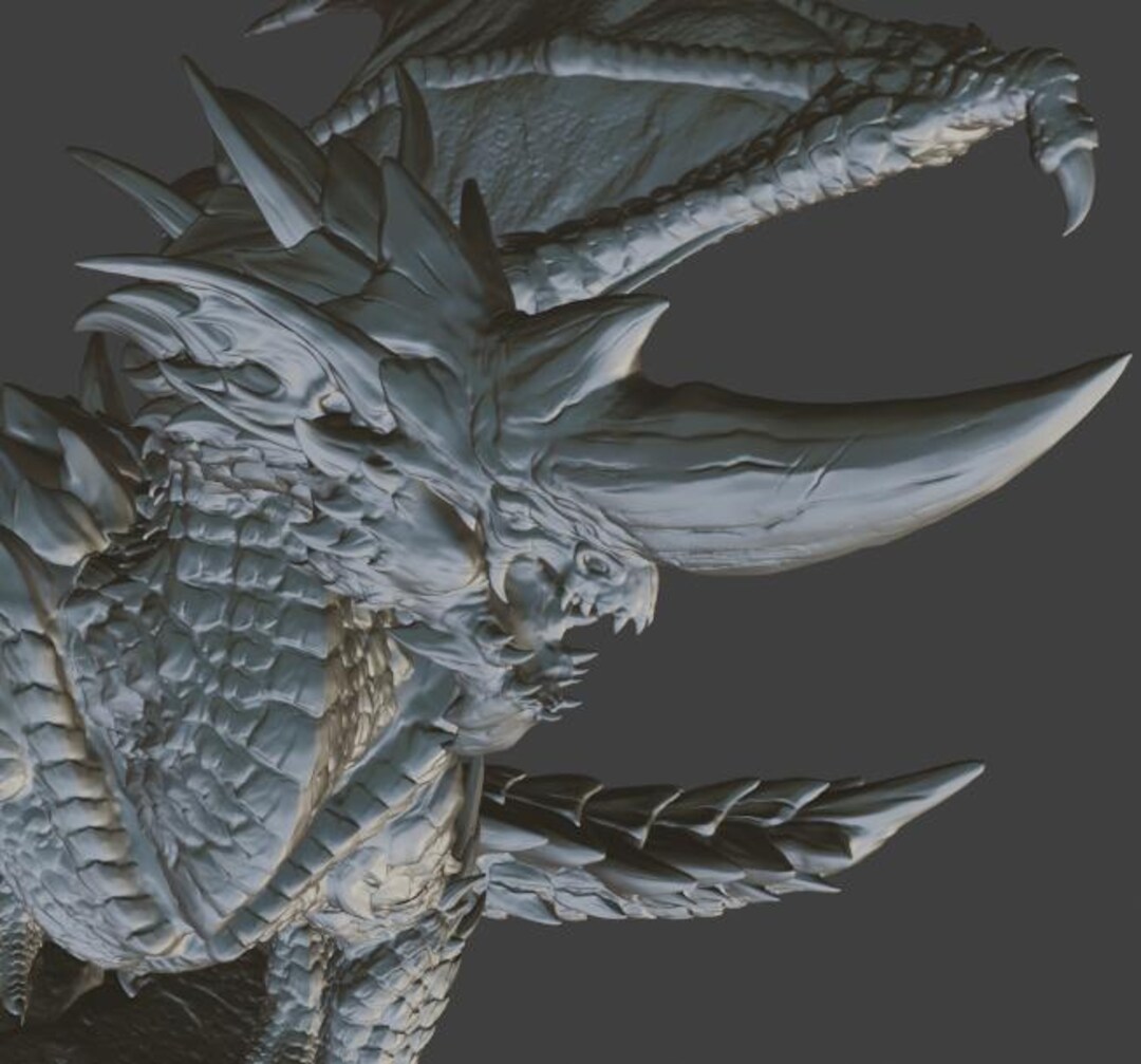 Blue Dragon Boss 32mm Fantasy Dnd - 3D Printed Miniature for Wargaming ...