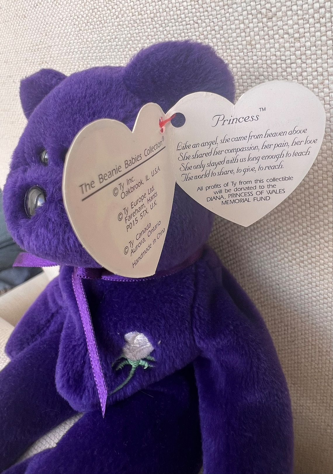 Rare 1997 PVC Princess Diana Beanie Baby - Etsy