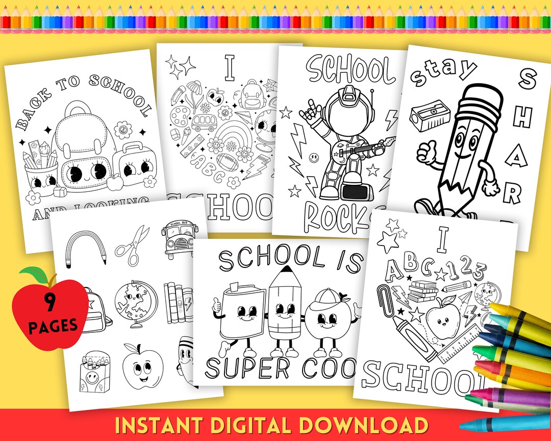 Back to School Coloring Pages, Educational Coloring Pages, Printable ...