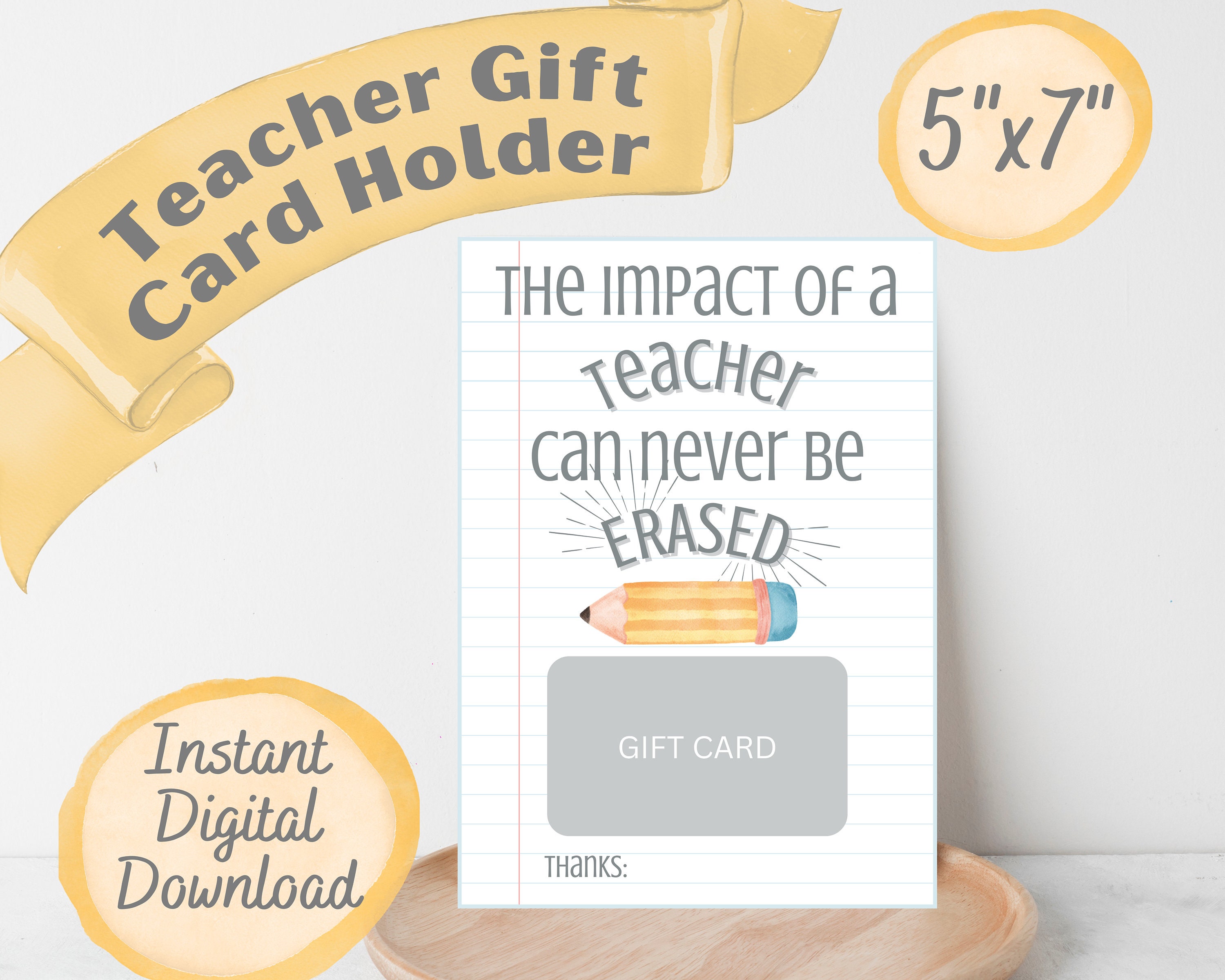 Teacher Appreciation Gift Card Holder|printable Teacher Appreciation ...