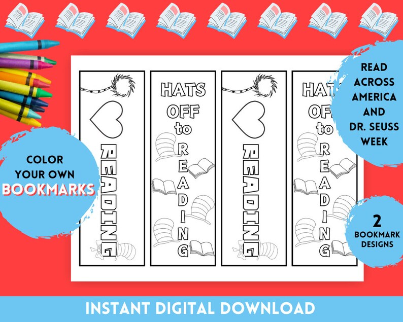 Dr. Seuss Coloring Pages, Read Across America Printable, Kids Coloring ...