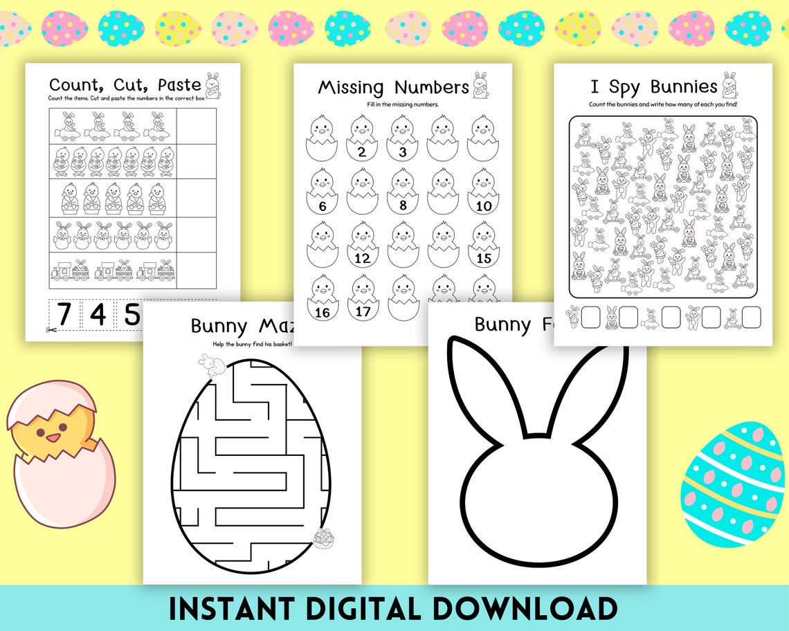 Easter Spring Activity Pages, Kindergarten First Grade Easter ...