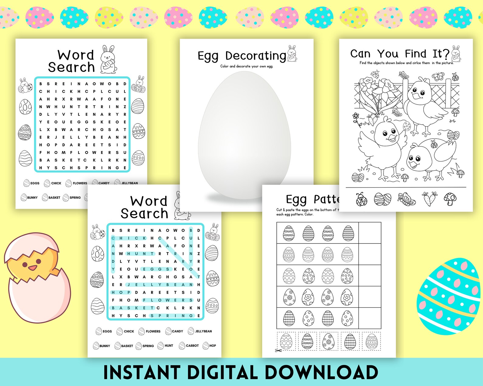Easter Spring Activity Pages, Kindergarten First Grade Easter ...