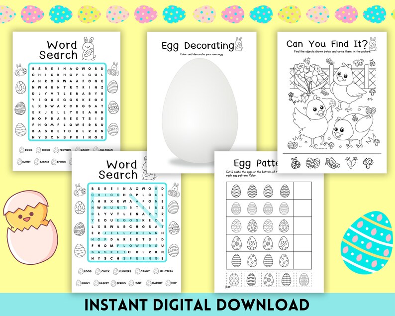 Easter Spring Activity Pages, Kindergarten First Grade Easter ...