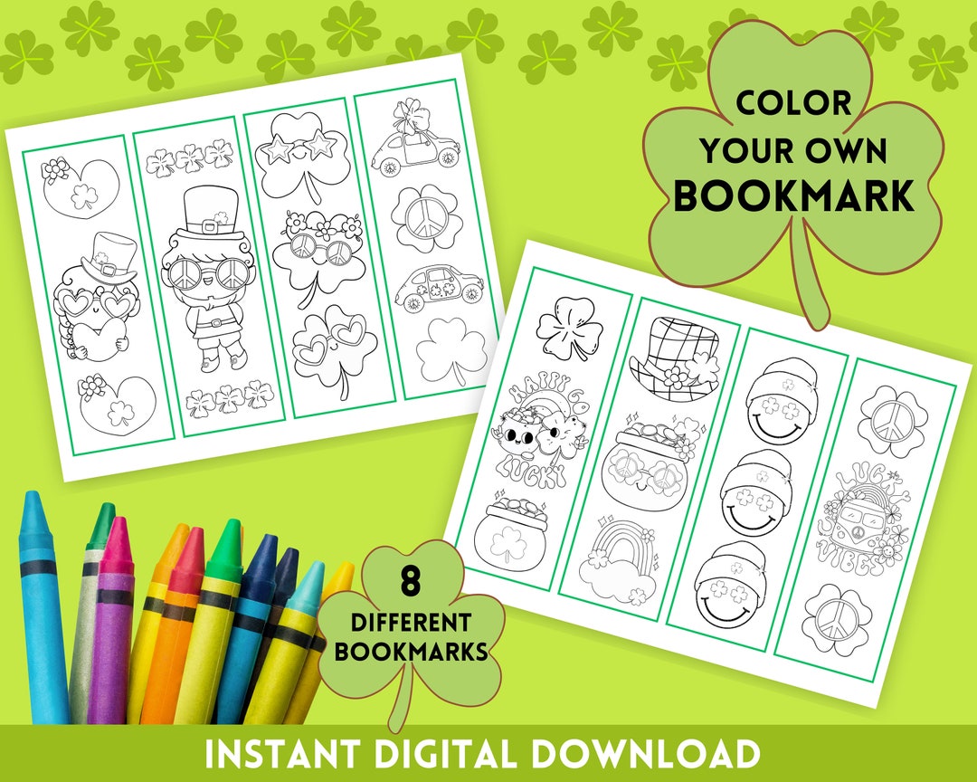 St Patricks Day Printable,st Patricks Day Bookmarks,st Patricks Day ...