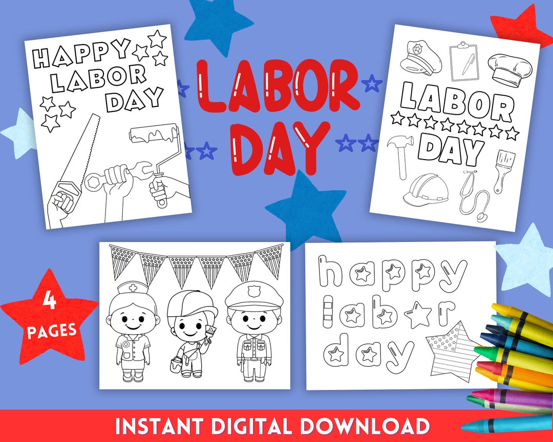 Labor Day Coloring Pages, Patriotic Printables, Educational School ...