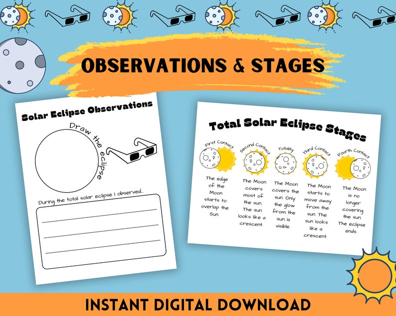 Solar Eclipse Activity Pages, Total Solar Eclipse April 2024 Printable ...