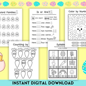Easter Spring Activity Pages, Kindergarten First Grade Easter ...
