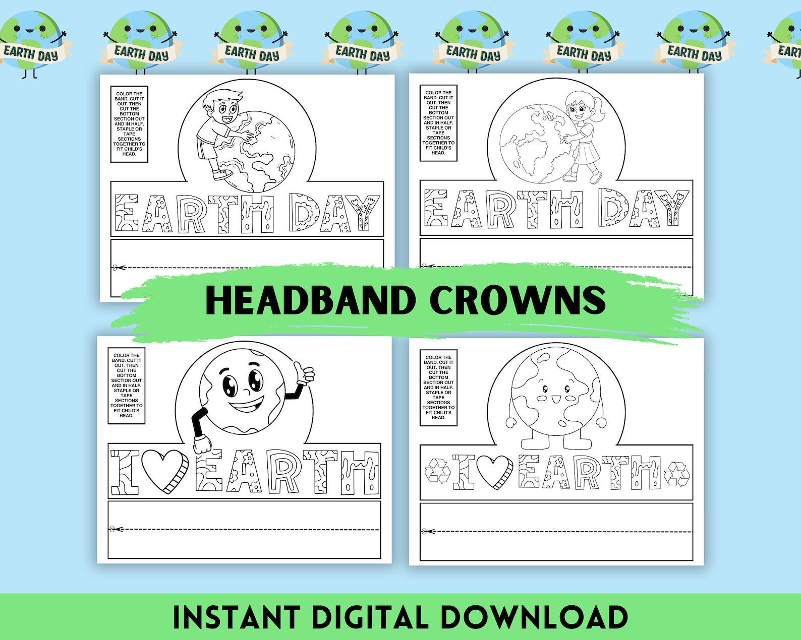 Earth Day Activity Pages, Kids Printable Earth Day Pages, Earth Day ...