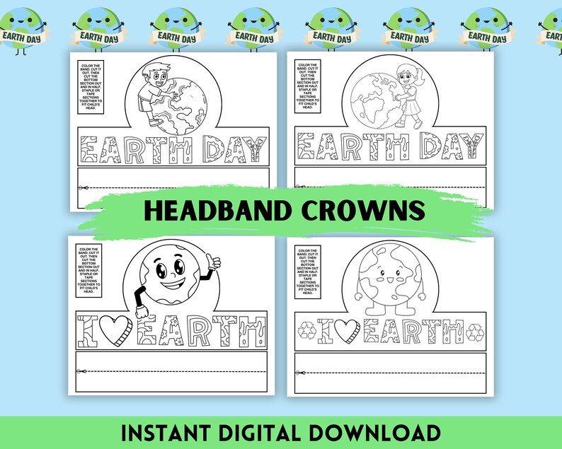 Earth Day Activity Pages, Kids Printable Earth Day Pages, Earth Day ...