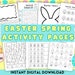 Easter Spring Activity Pages, Kindergarten First Grade Easter ...