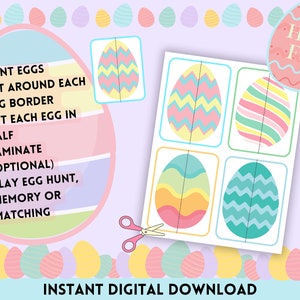 Easter Egg Hunt Matching Game~easter Memory Game~kids Spring Printable ...