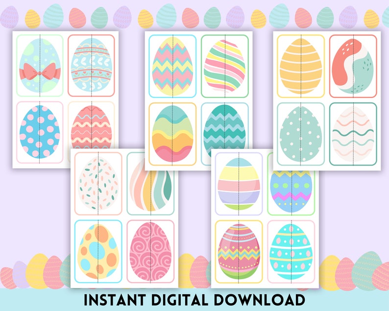 Easter Egg Hunt Matching Game~easter Memory Game~kids Spring Printable ...
