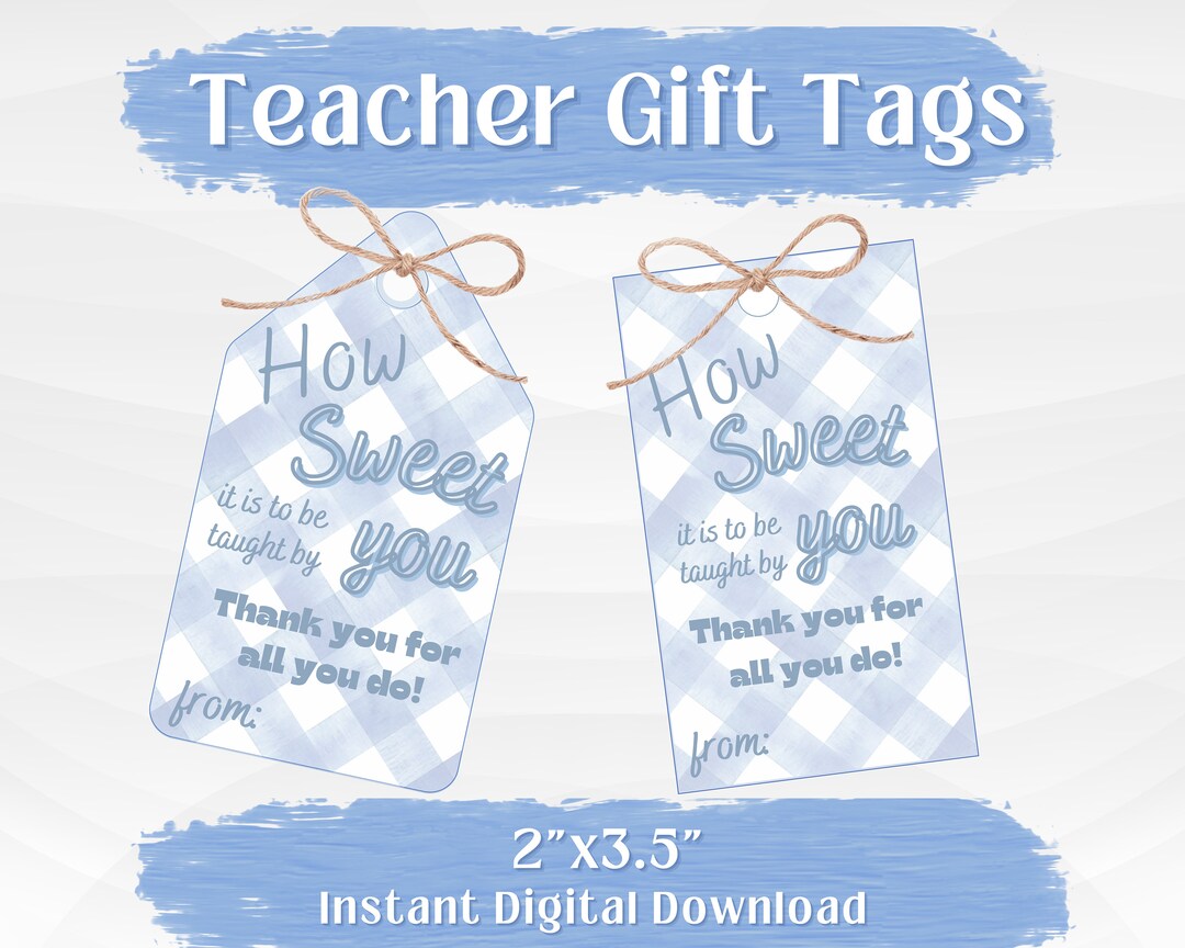 Teacher Appreciation Tags|printable Teacher Thank You Gift Tag|teacher ...