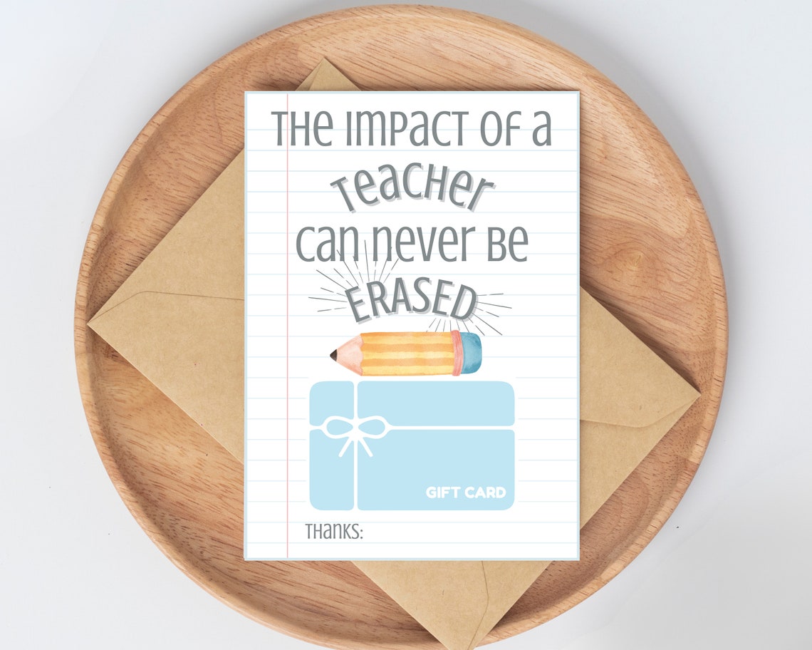 Teacher Appreciation Gift Card Holder|printable Teacher Appreciation ...