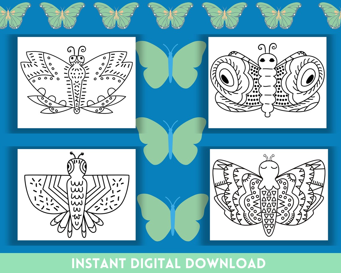 Butterfly Printable Coloring, Butterfly Printables, Animal Coloring ...