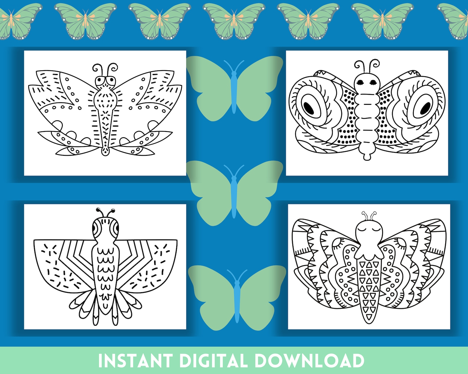 Butterfly Printable Coloring, Butterfly Printables, Animal Coloring ...