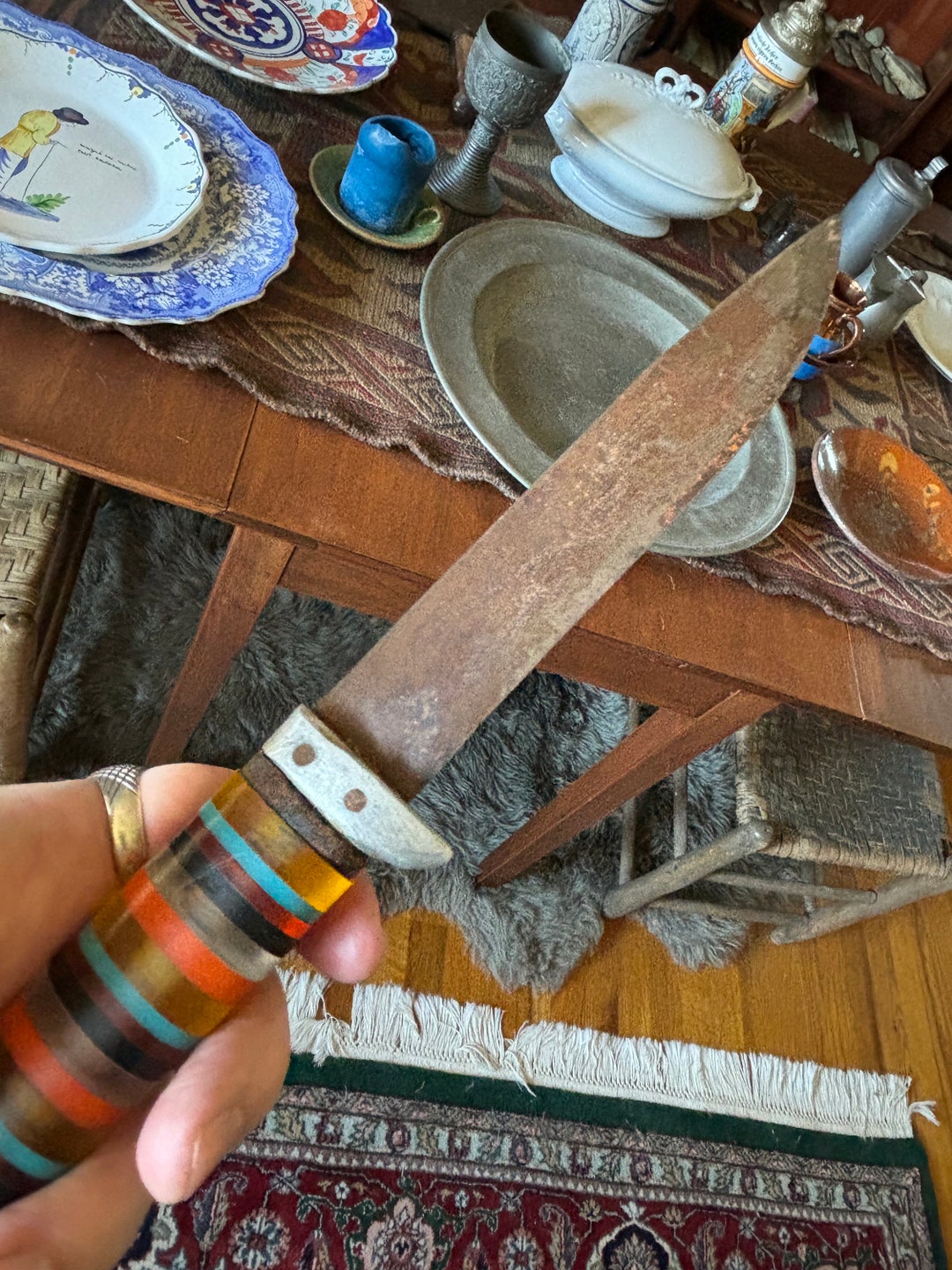 WWII Theatre Knife With GI Scavenged Lucite Handle - Etsy
