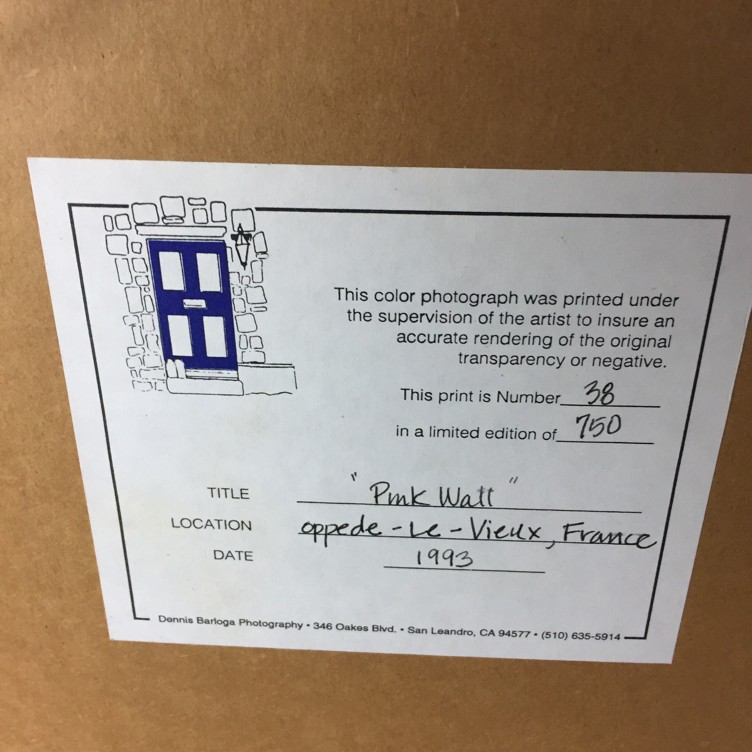 Dennis Barloga "pink Wall" Photograph 1993 38/750 - Etsy