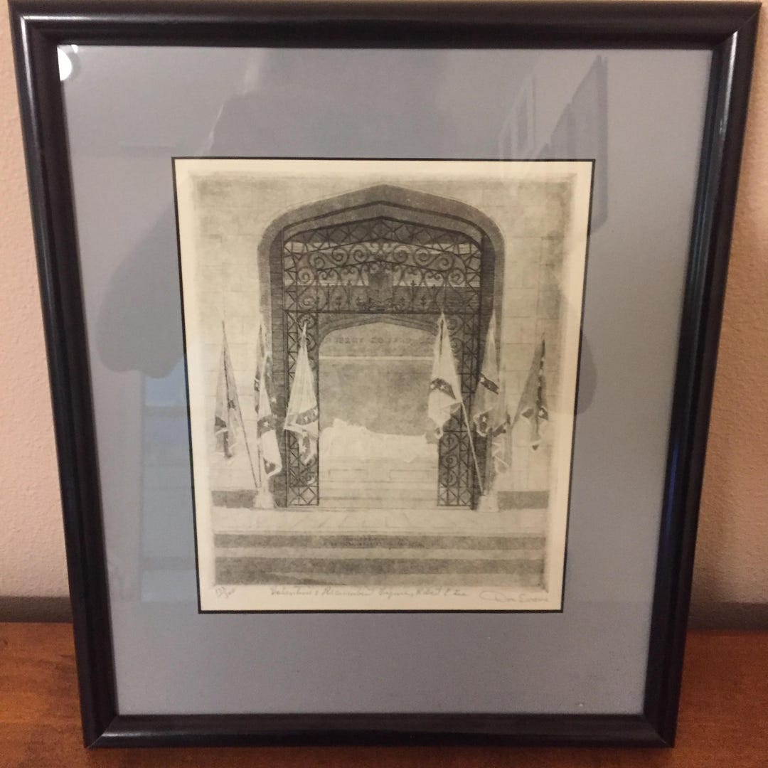 Don Swann Etching. Valentine's Recumbent Figure Robert E. Lee Signed ...