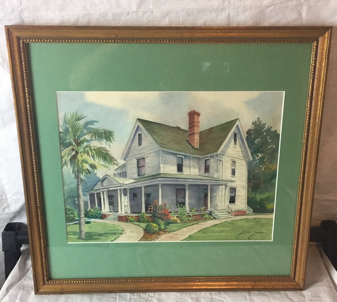 Talley House Janis James Watercolor Tampa Fl. 1983 Avalon Hotel - Etsy
