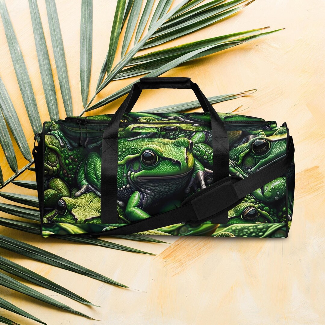 Frog Duffle Bag, Workout Bag, Gym Bag, Weekender Bag, Frog Humor ...