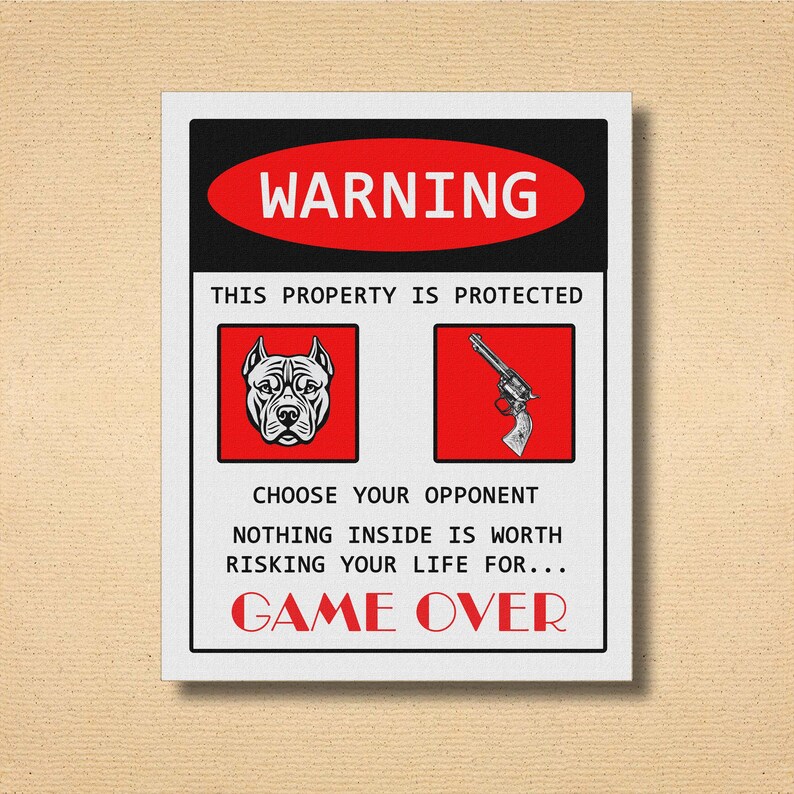 Vintage Warning Sign Canvas Print A Touch of Vintage Charm and a Bit of ...