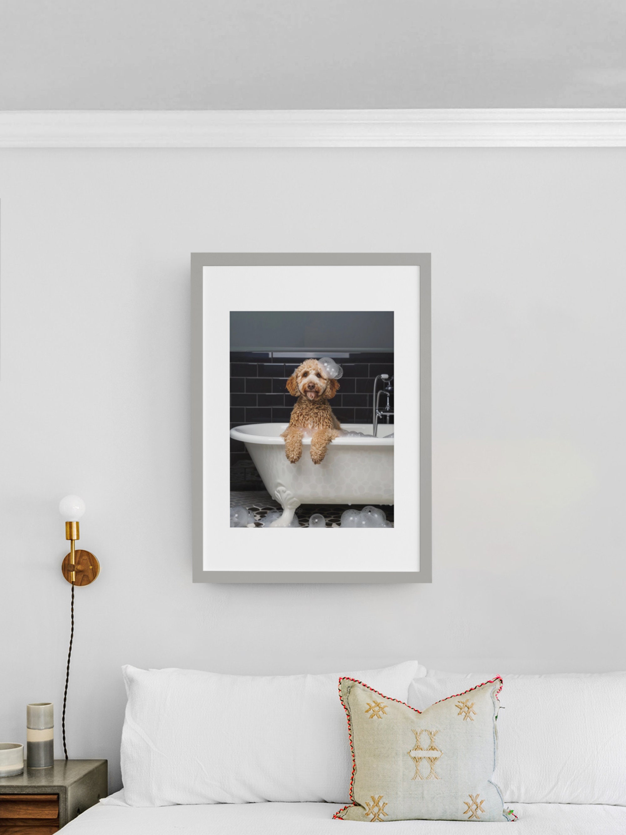 Goldendoodle in a Tub, Wall Decor, Doodle Lover Gift, Pet Owner Gift ...