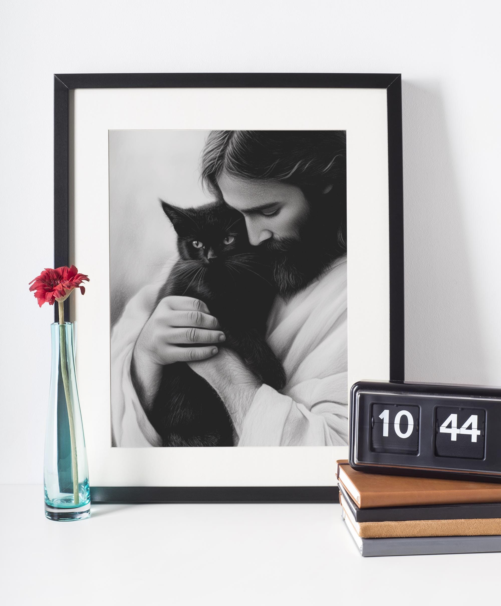 Jesus Holding Black Cat Art Print: Pet Memorial Poster - Etsy