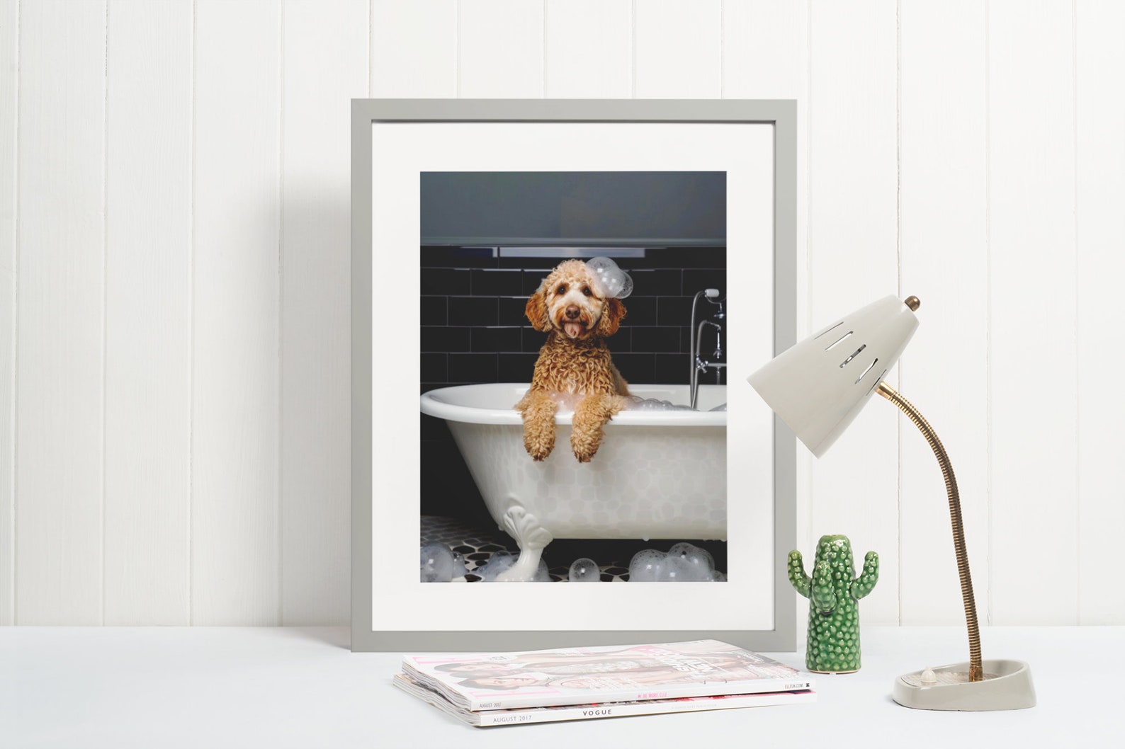 Goldendoodle in a Tub, Wall Decor, Doodle Lover Gift, Pet Owner Gift ...