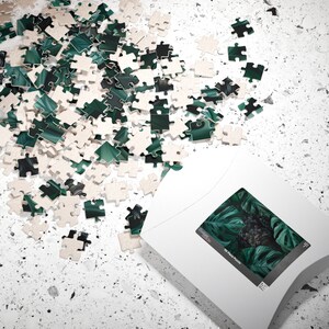 Black Cockapoo Dog in Monstera Leaves Jigsaw Puzzle, Dog Lover Puzzle ...