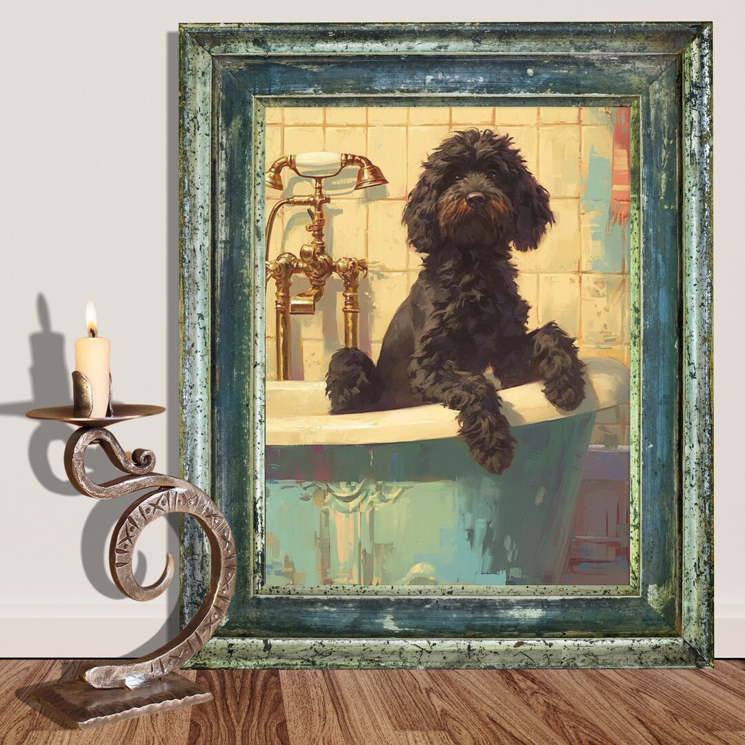 Cockapoo in Tub Art Print: Funny Dog Lover Gift - Etsy