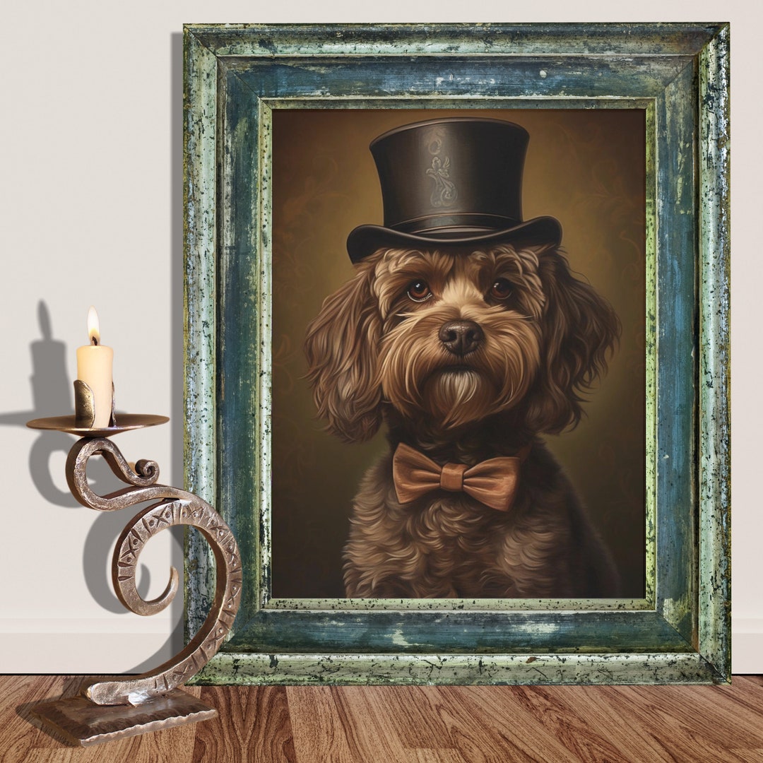 Brown Cockapoo in Top Hat and Tuxedo, Pet Lovers Gift, Funny Dog ...