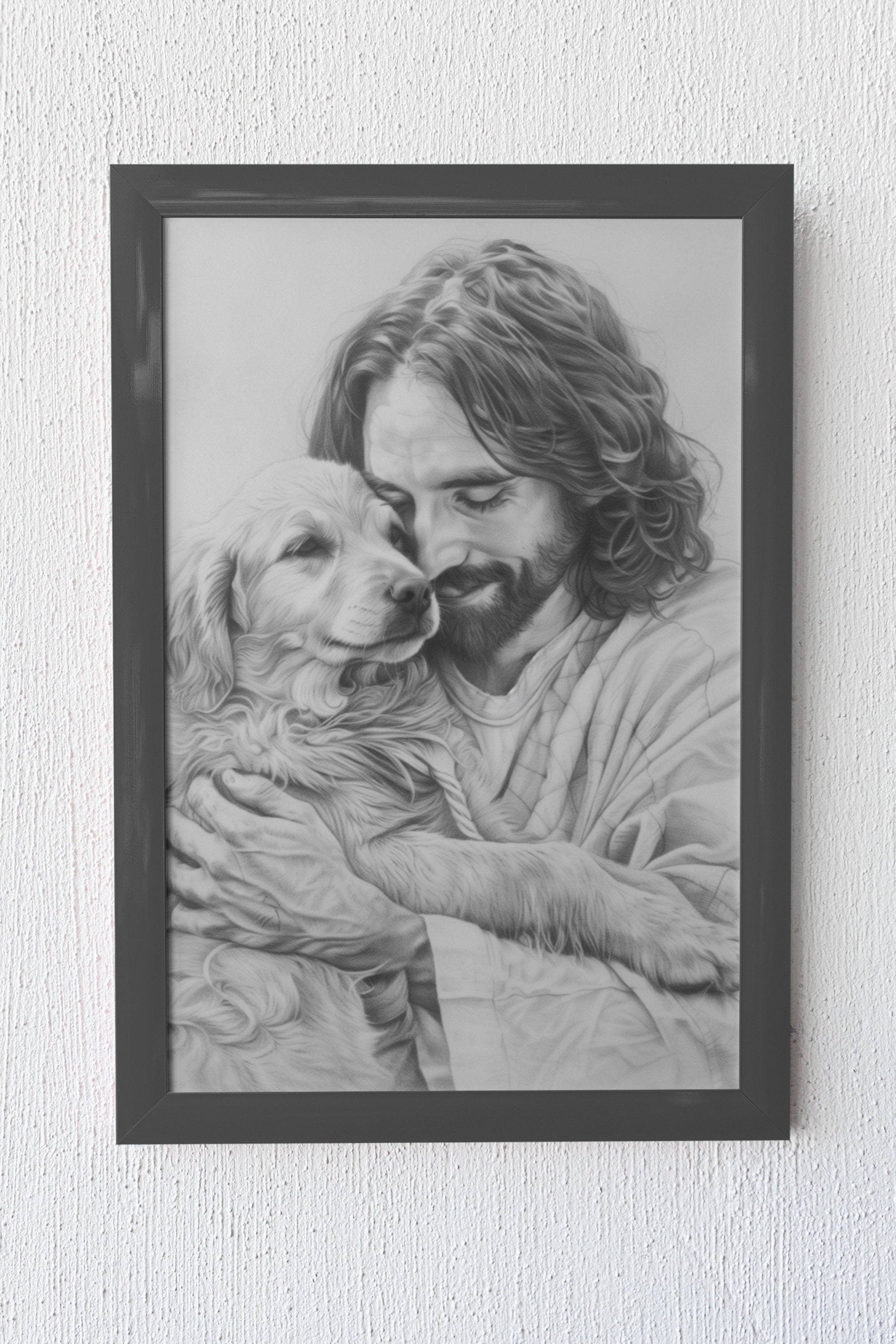 Jesus Holding Labrador Dog Poster, Dog Poster, Pet Memorial Print ...