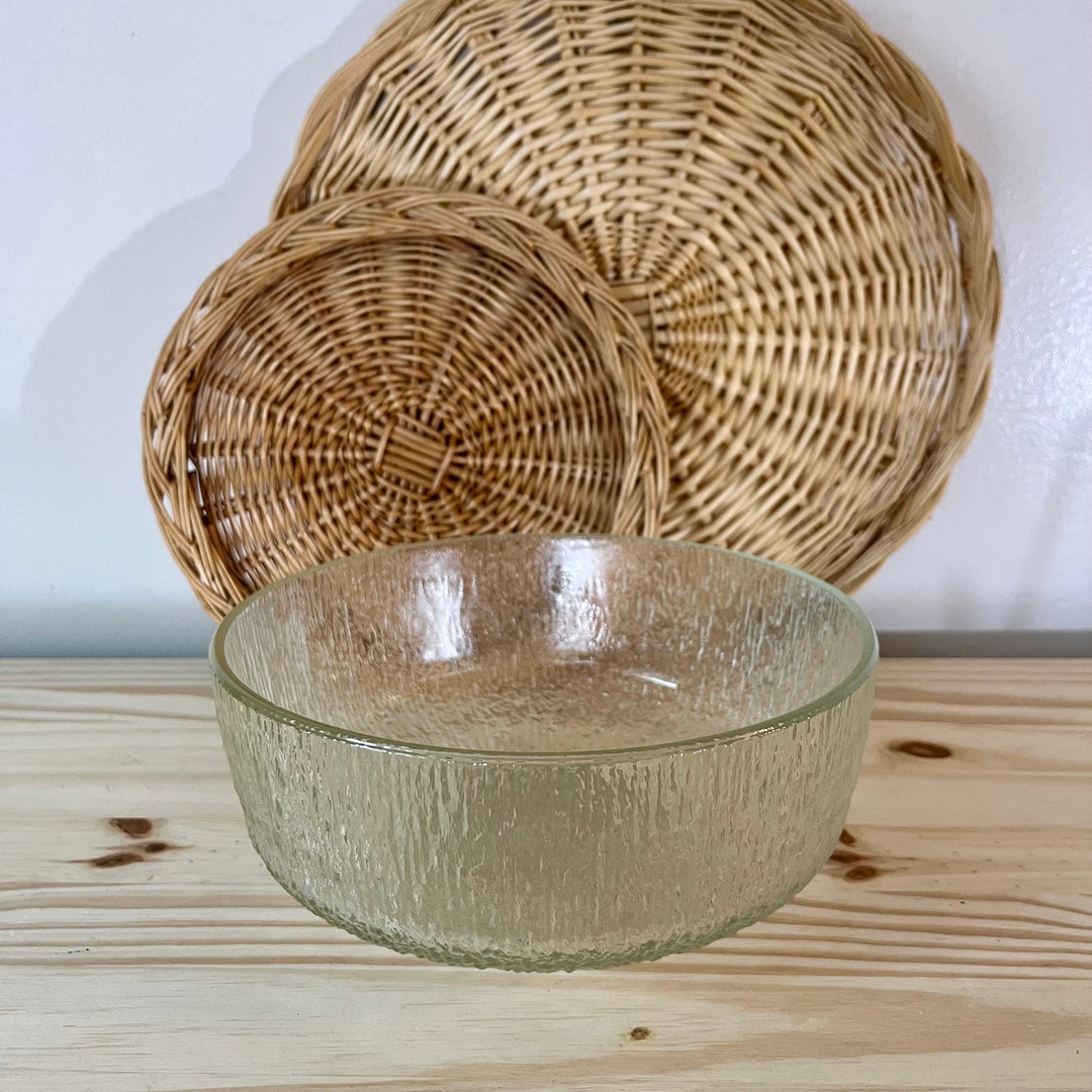 Vintage Indiana Glass Crystal Ice Bark Large Serving Bowl - Etsy