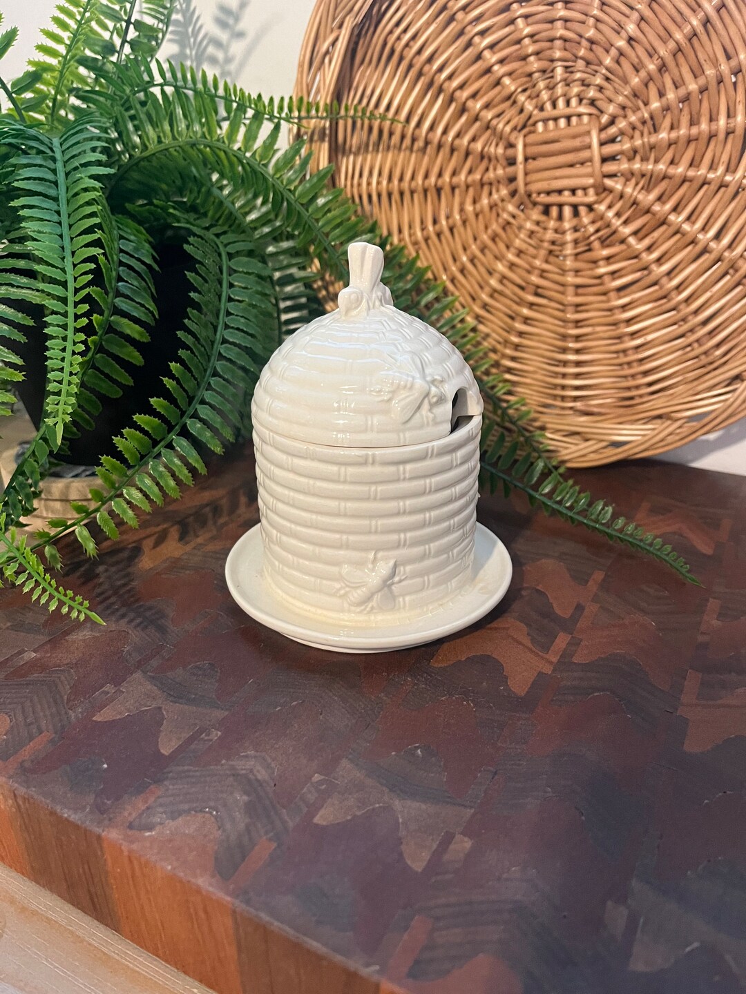 Antique Goebel White Ceramic Beehive Sugar Bowl - Etsy