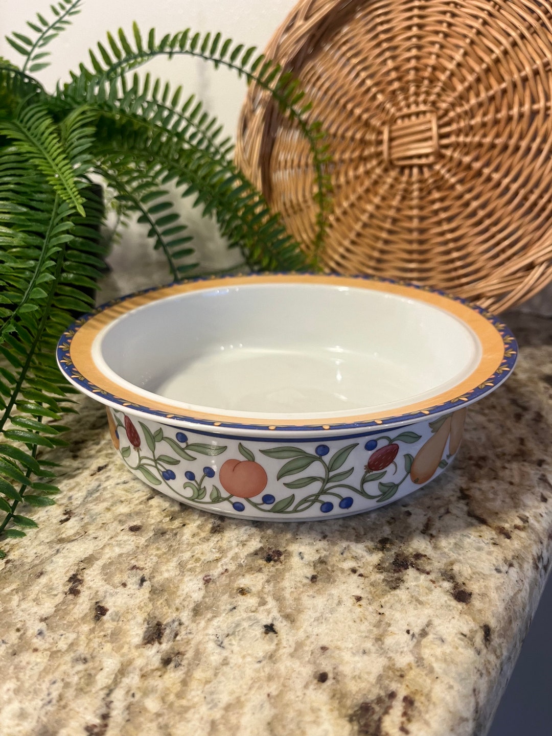 Vintage Dansk Serving Bowl Fruit Pattern - Etsy