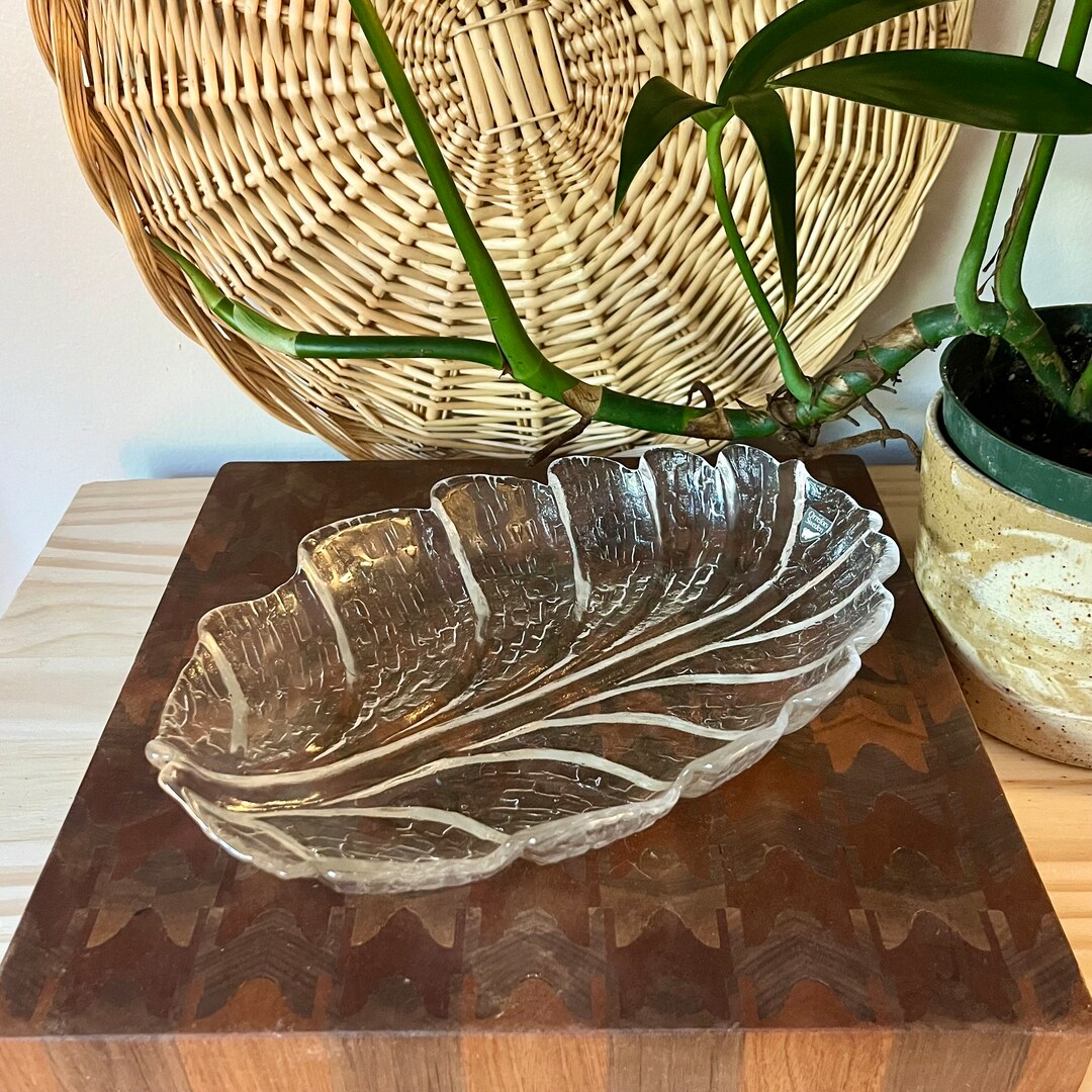 Vintage Orrefors Sweden Glass Platter in Tree of Leaf Pattern - Etsy
