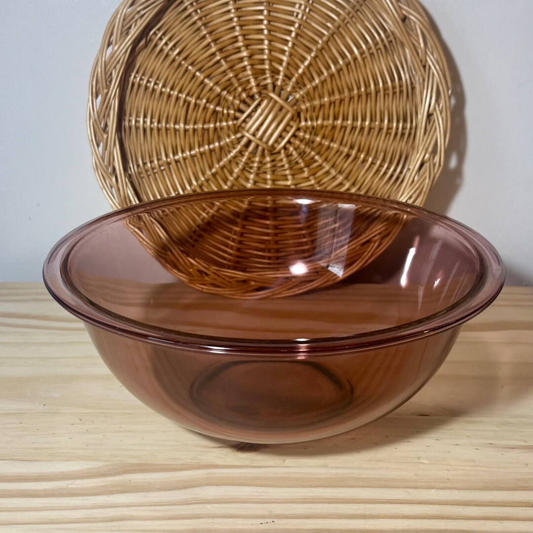 Vintage Pyrex Large Glass Mixing Bowl in Cranberry - Etsy