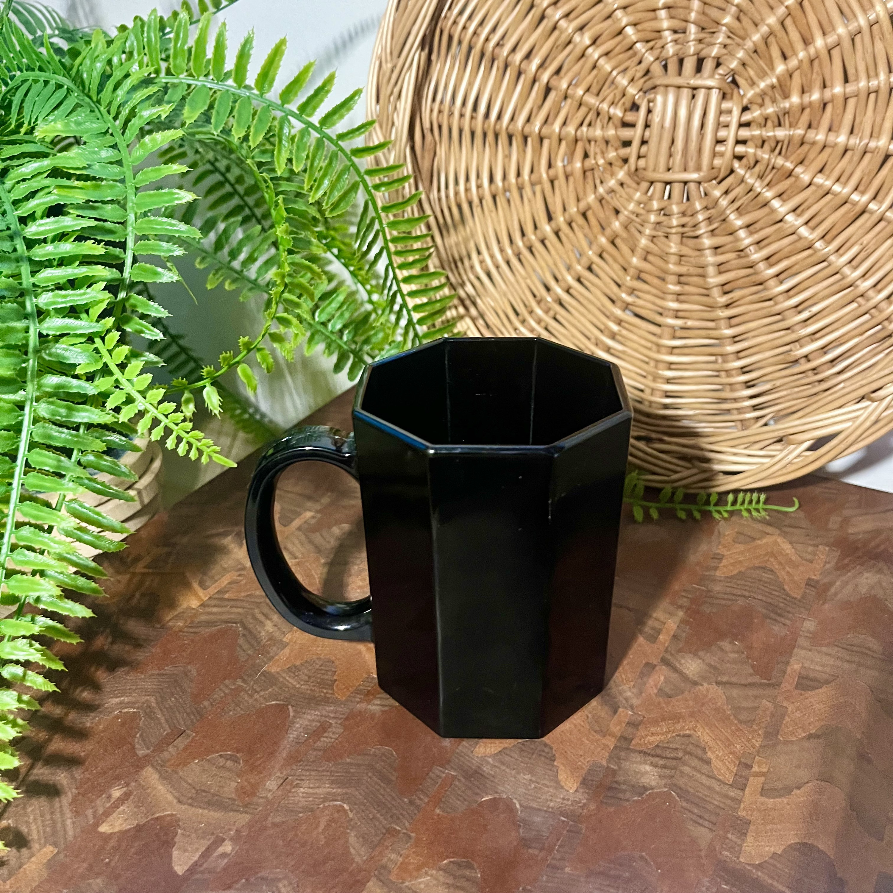 Vintage Black Octagon Arcoroc Mug Cup. 4” Tall - Etsy