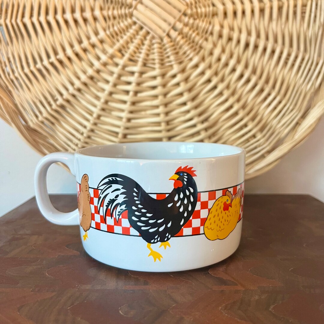 Wide 90s Chicken Checkerboard Mug - Etsy