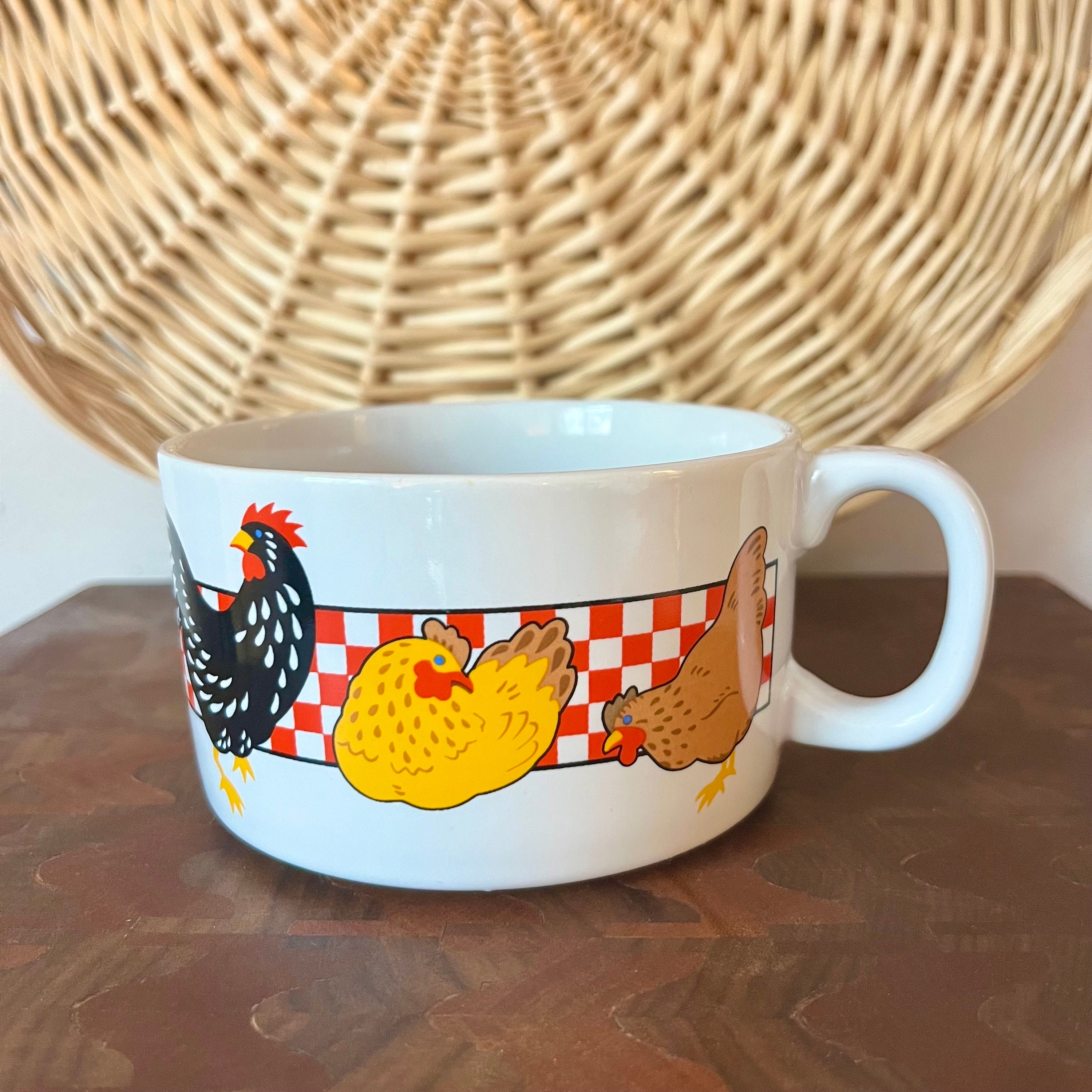 Wide 90s Chicken Checkerboard Mug - Etsy