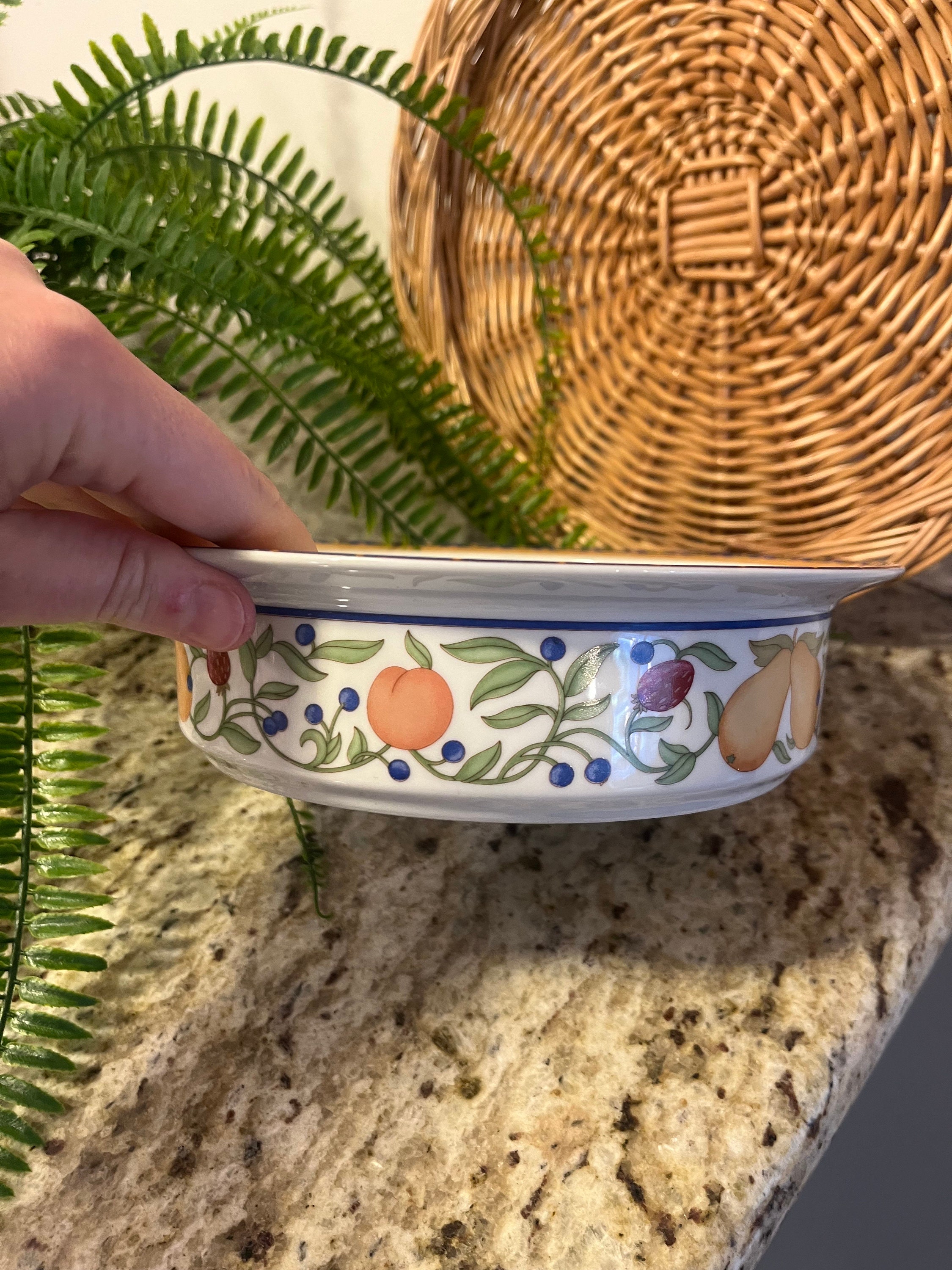 Vintage Dansk Serving Bowl Fruit Pattern - Etsy