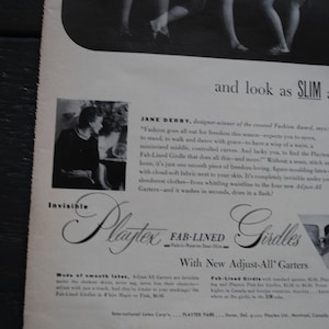 Playtex Girdle Black and White VINTAGE MAGAZINE ADVERTISEMENT Fab Lined ...
