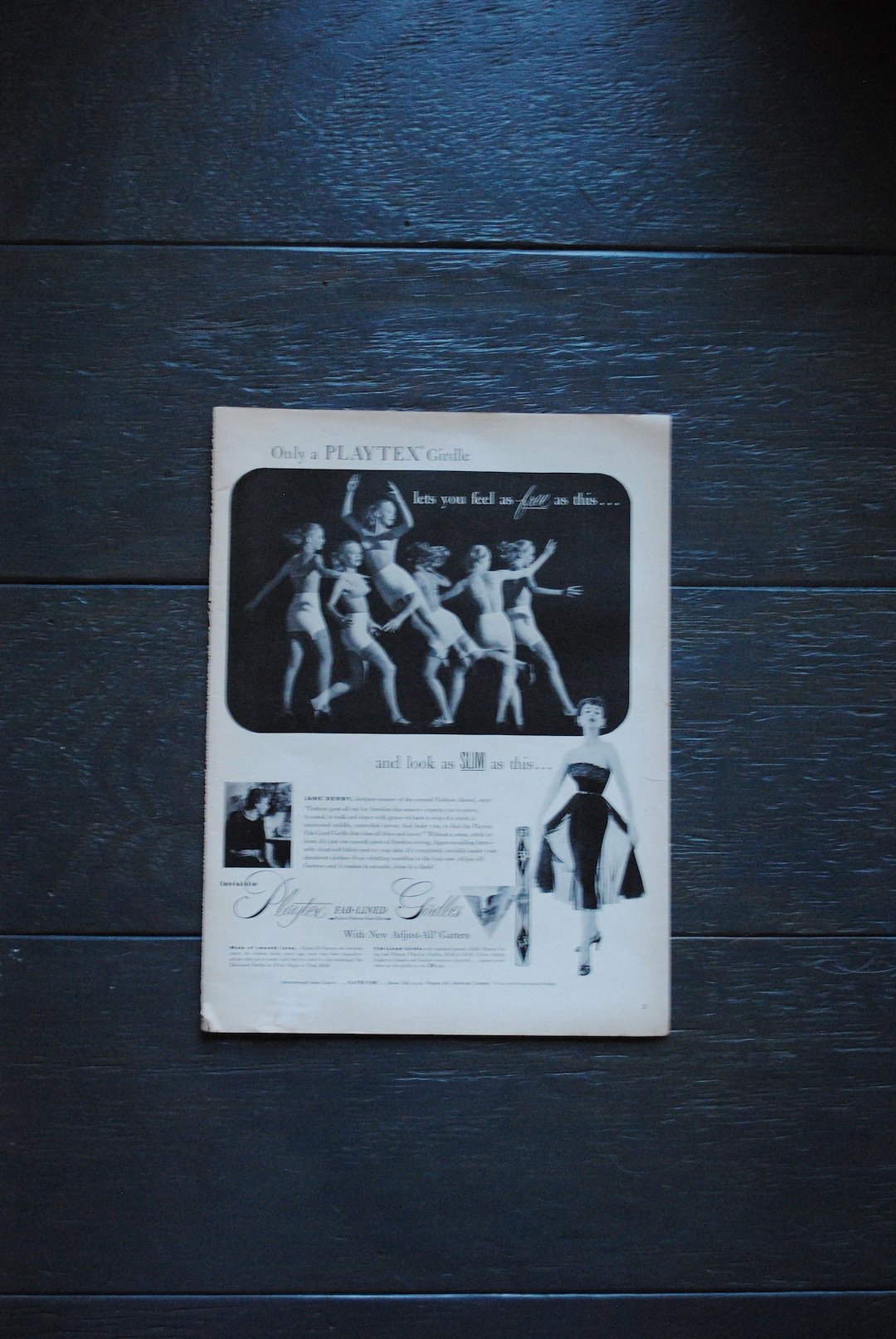 Playtex Girdle Black and White VINTAGE MAGAZINE ADVERTISEMENT Fab Lined ...