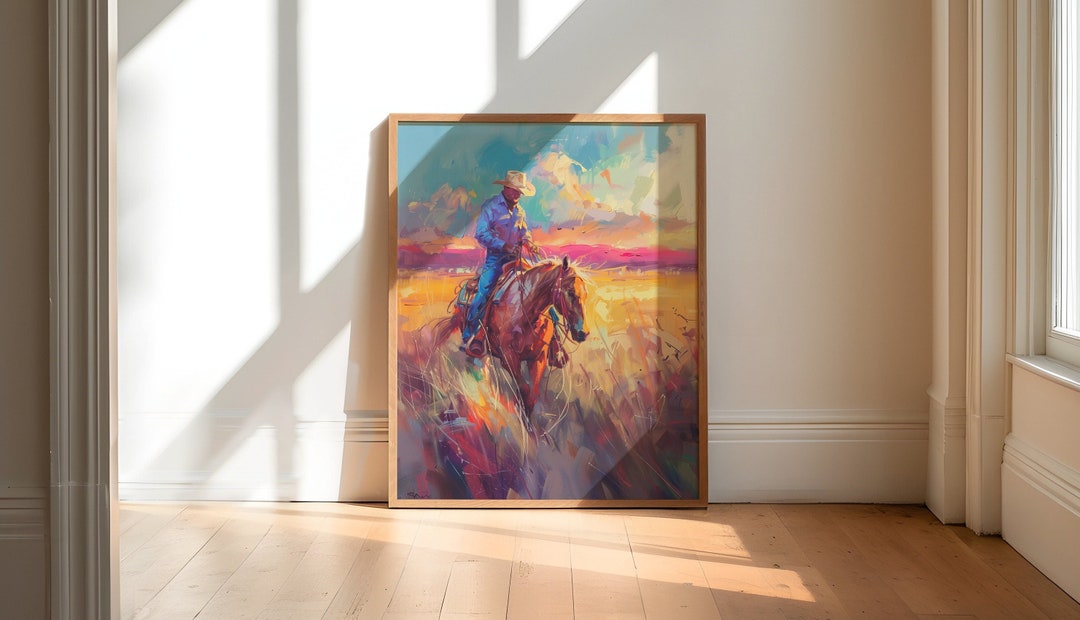 Western Wall Art Print, Western Art Print, Cowboy Wall Art, Modern Wall ...